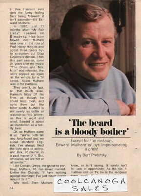 1969 TV ARTICLE ~ ACTOR EDWARD MULHARE ~ GHOST AND MRS MUIR & KNIGHT ...