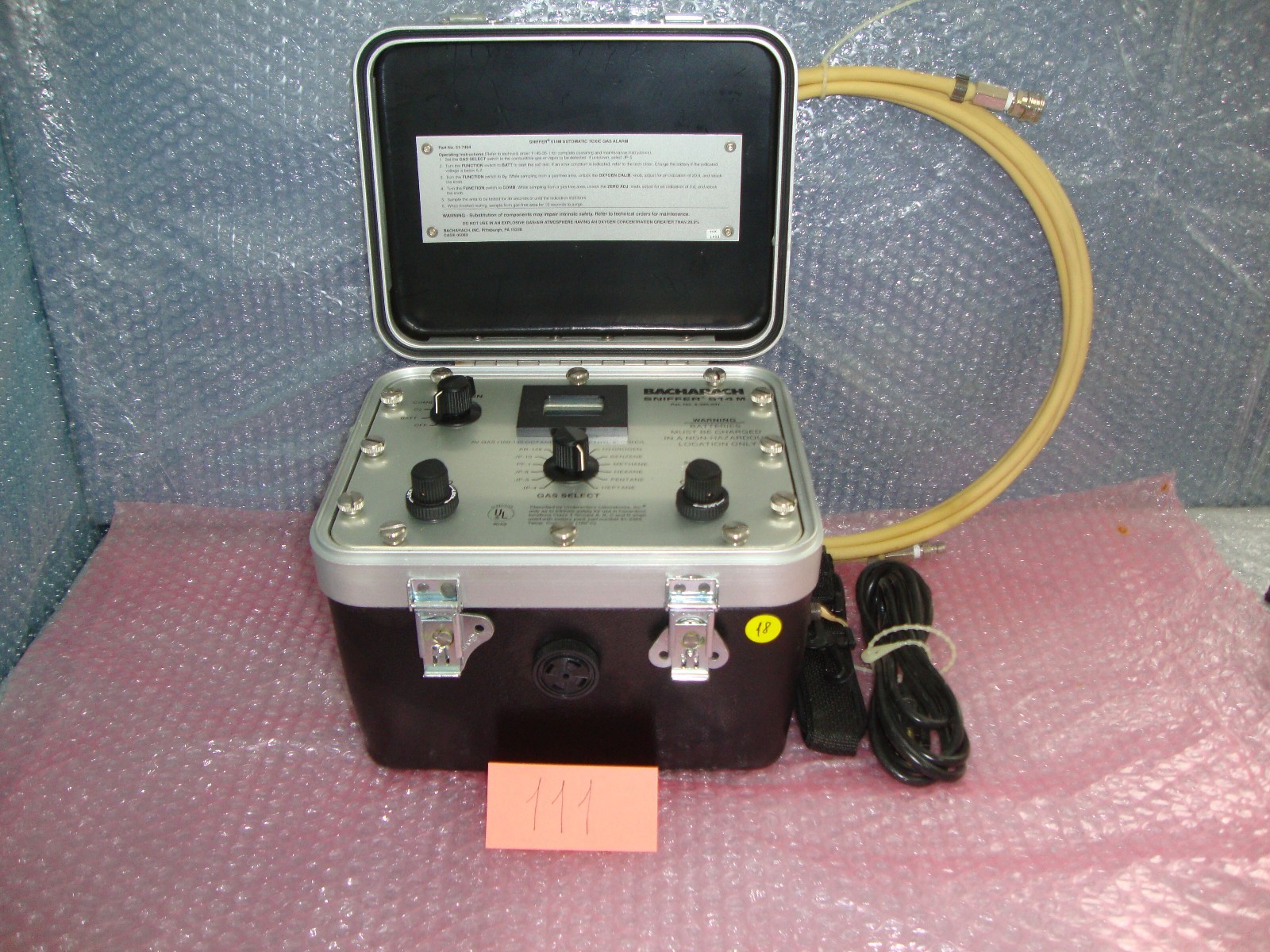 bacharach sniffer 514m alarm system,combustible gas &oxygen indicator ...