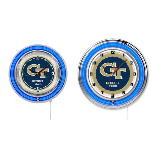 NCAA - Georgia Tech Double Neon Ring, Logo Clock College Team Logo | eBay