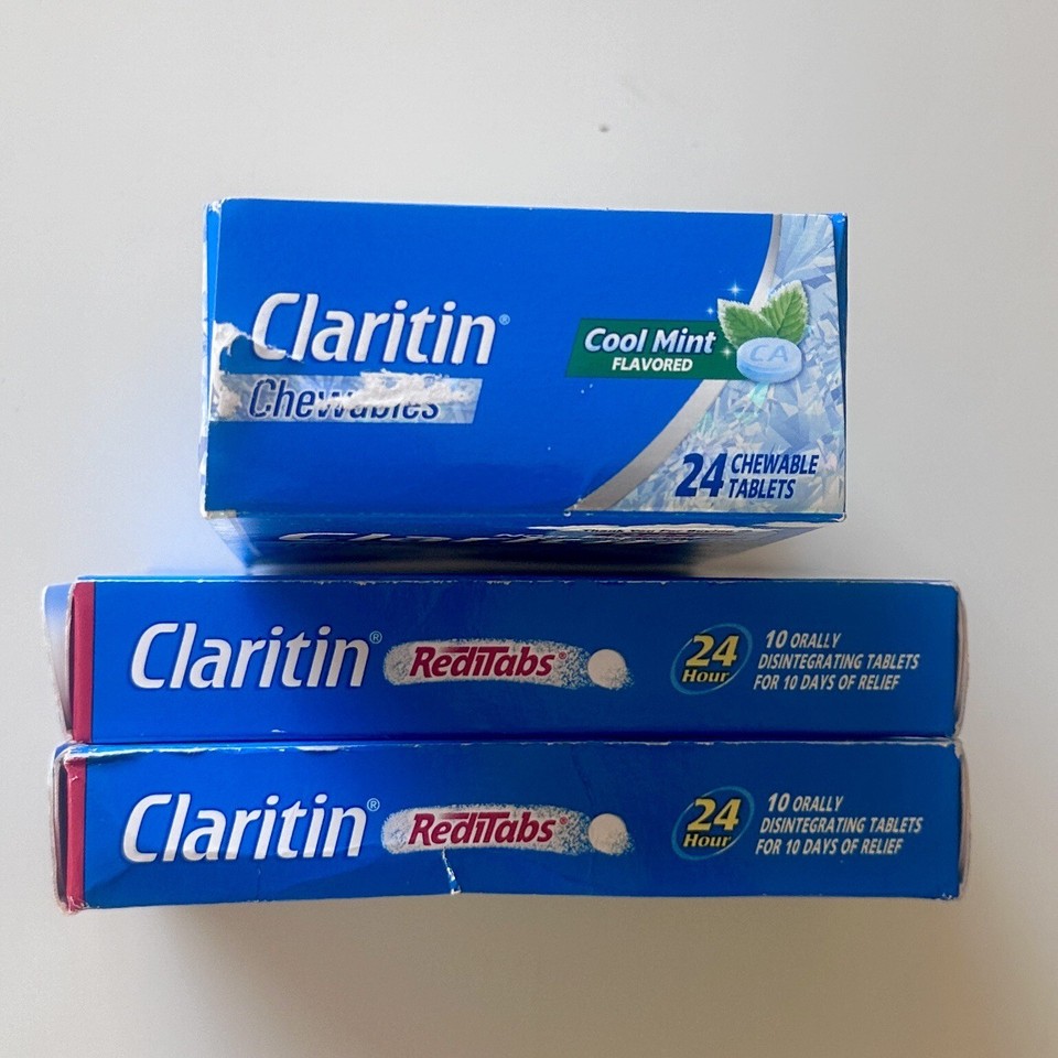 Claritin 24 Hour Chewables Cool Mint + RediTabs Allergy Relief Tablets ...