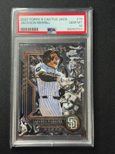 JACKSON MERRILL PSA 10 2024 TOPPS CHROME CACTUS JACK #19 TRAVIS SCOTT ...