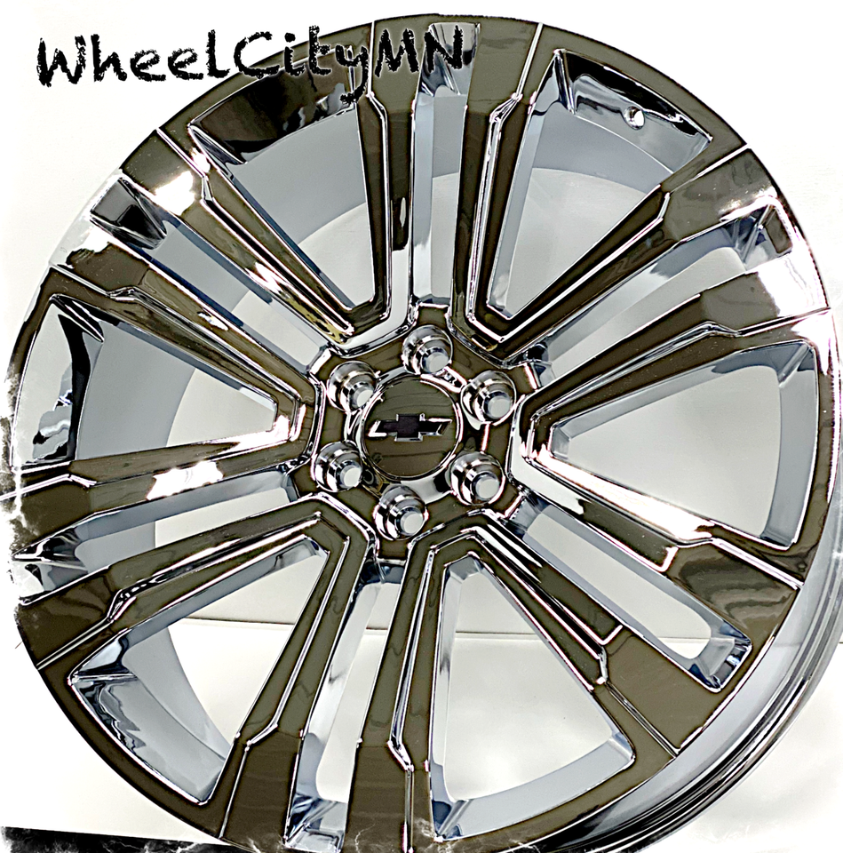 22" Chrome 5822 Replica Wheels fits 2019 Chevy Tahoe Suburban Avalanche ...