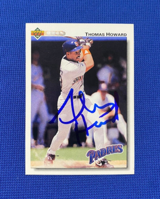 1992 UPPER DECK THOMAS HOWARD SAN DIEGO PADRES SIGNED AUTOGRAPH #416 ...