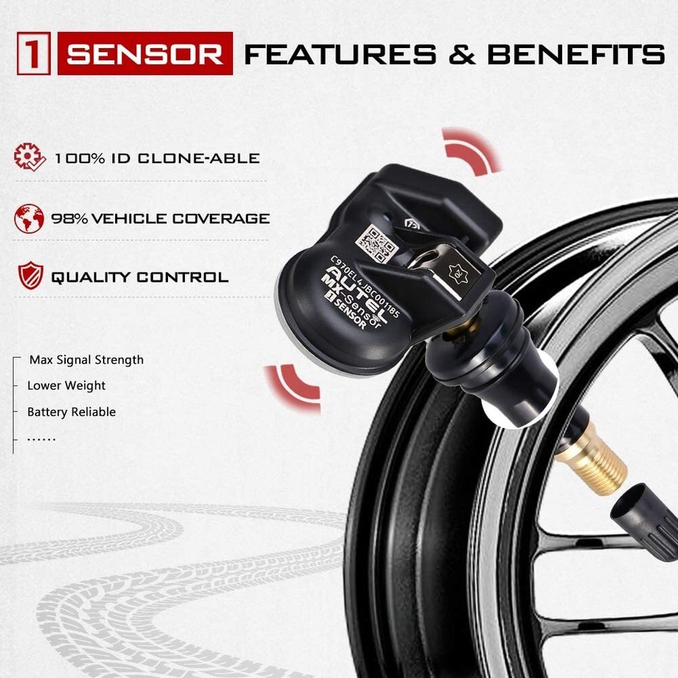 Autel TPMS MX-Sensor 315MHz 433MHz Universal Programmable Tire Pressure ...