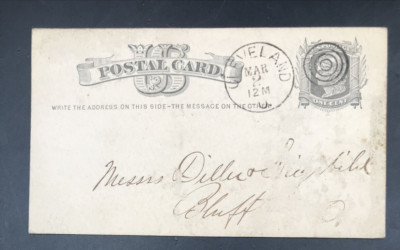 Antique 1878 Cleveland Ohio Target Fancy Cancel Postal Card Postcard | eBay
