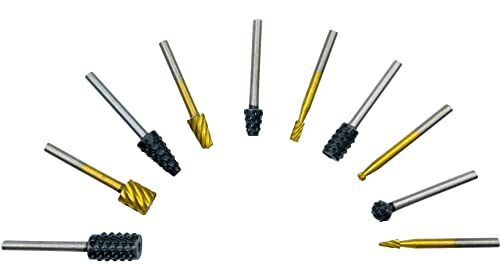 10-Piece Wood Carving Rasp Files Set for Rotary Tools with 1/8 ...