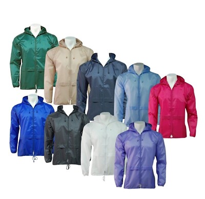 New Lightweight Unisex Kagoul Rain Coat Jacket Mac Kagool Cagoule S-XXL ...