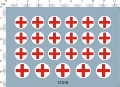 10mm Red Cross AirForce Roundel Car Ambulance Logo Insignia Markings ...