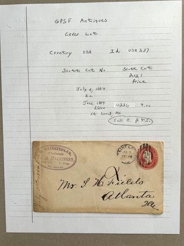 USA PS Cover Scott Cat U236 from St Louis, MO June 1884 issue | eBay