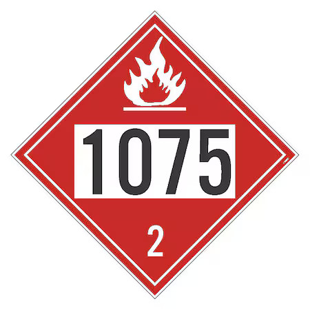 NMC DL42BP100 PLACARD, PETROLEUM, 1075, 10.75X10.75, Press. Sens. Vinyl ...