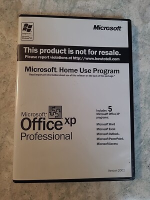 MICROSOFT OFFICE XP Professional Pro1 Home Use License 2002 Version W ...
