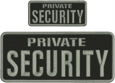Private Security Embroidery Patch 4x10 And 2x5 VELCR@ On Back Gray On ...