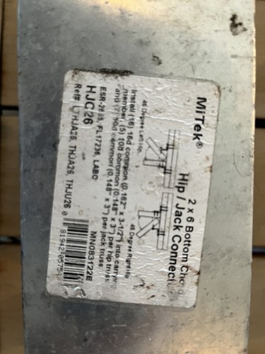 *Mitek USP Connecter HJC26 2" x 6" Hip-Jack Connector *D31* | eBay