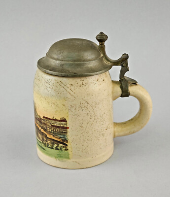 99845753-d Keramik Andenken-Bierkrug Augustusbrücke Dresden Zinndeckel ...