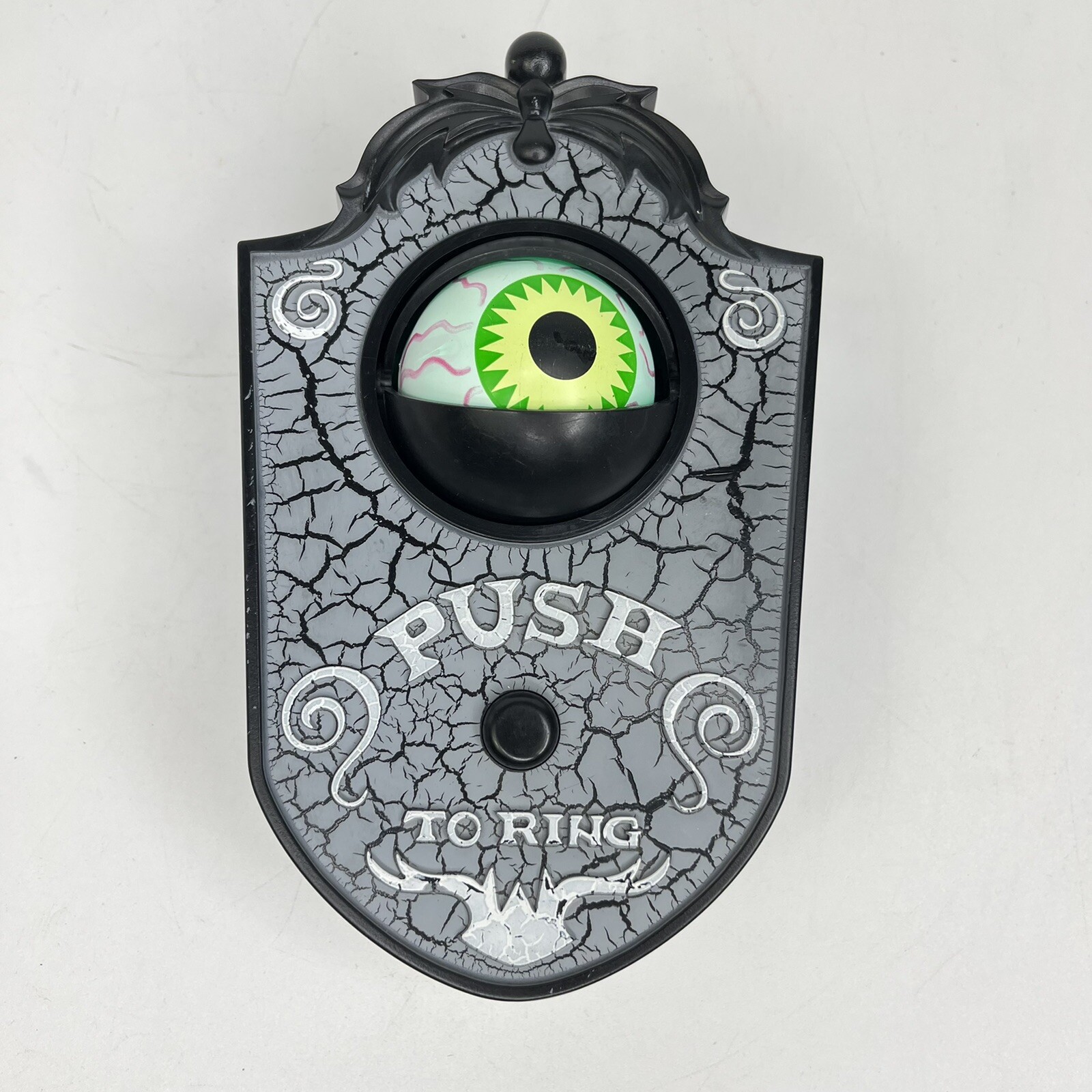 Gemmy Halloween Eyeball Doorbell Push To Ring Light Up Talking Prop ...