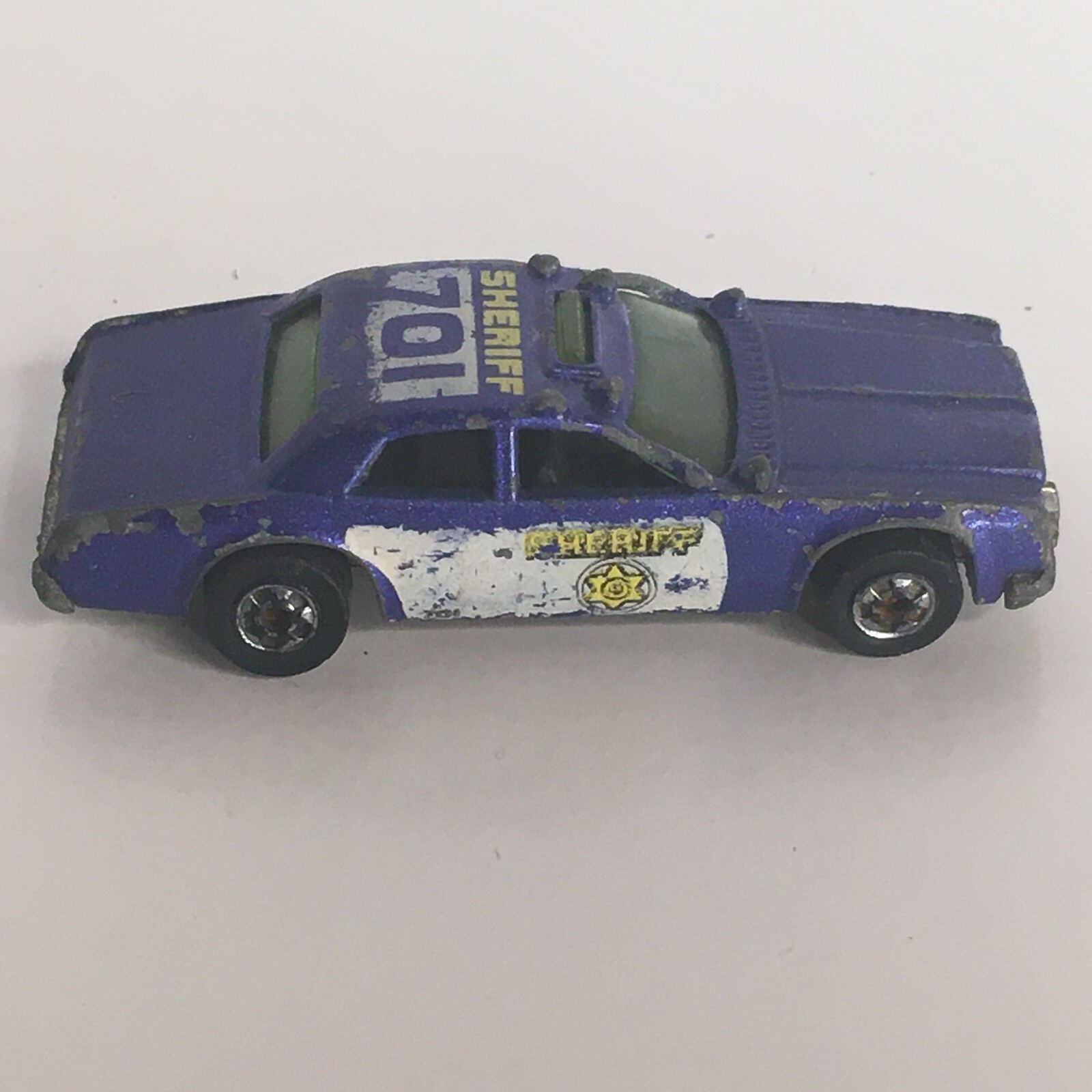 Hot Wheels Sheriff Patrol Police Car Vtg Toy Blue Base Error Sherriff ...