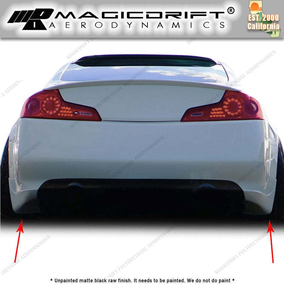 For 03-07 Infiniti G35 Coupe Rear Bumper Lip Aprons Corner Splash Mud ...
