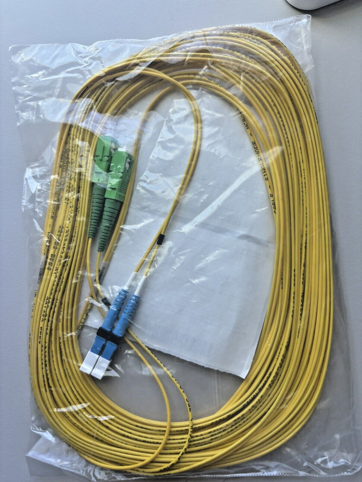 Fiber Optic Patch Cable 12M LC/UPC to SC/APC Duplex- 9/125µm Singlemode ...