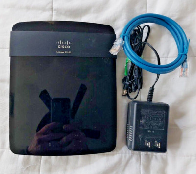 Linksys Cisco E1200 N300 Mbps 4-Port 10/100 Wireless WIFI Router Power ...