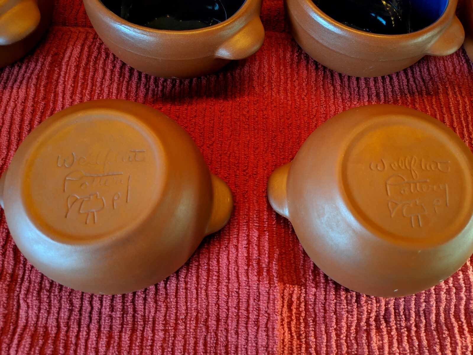 Wellfleet Pottery-Umber China Onion/Chowder Bowls. Set of 10. Deep Blue ...