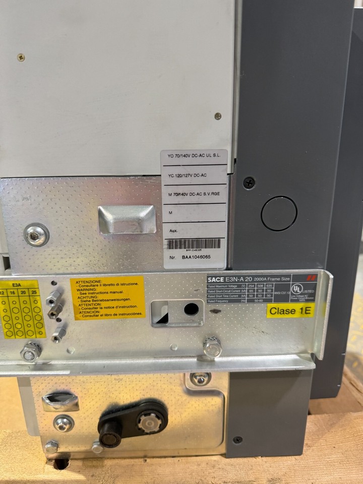 NEW ABB SACE Emax E3 E3N-A 20 3 Pole 2000 Amp Circuit Breaker New in ...
