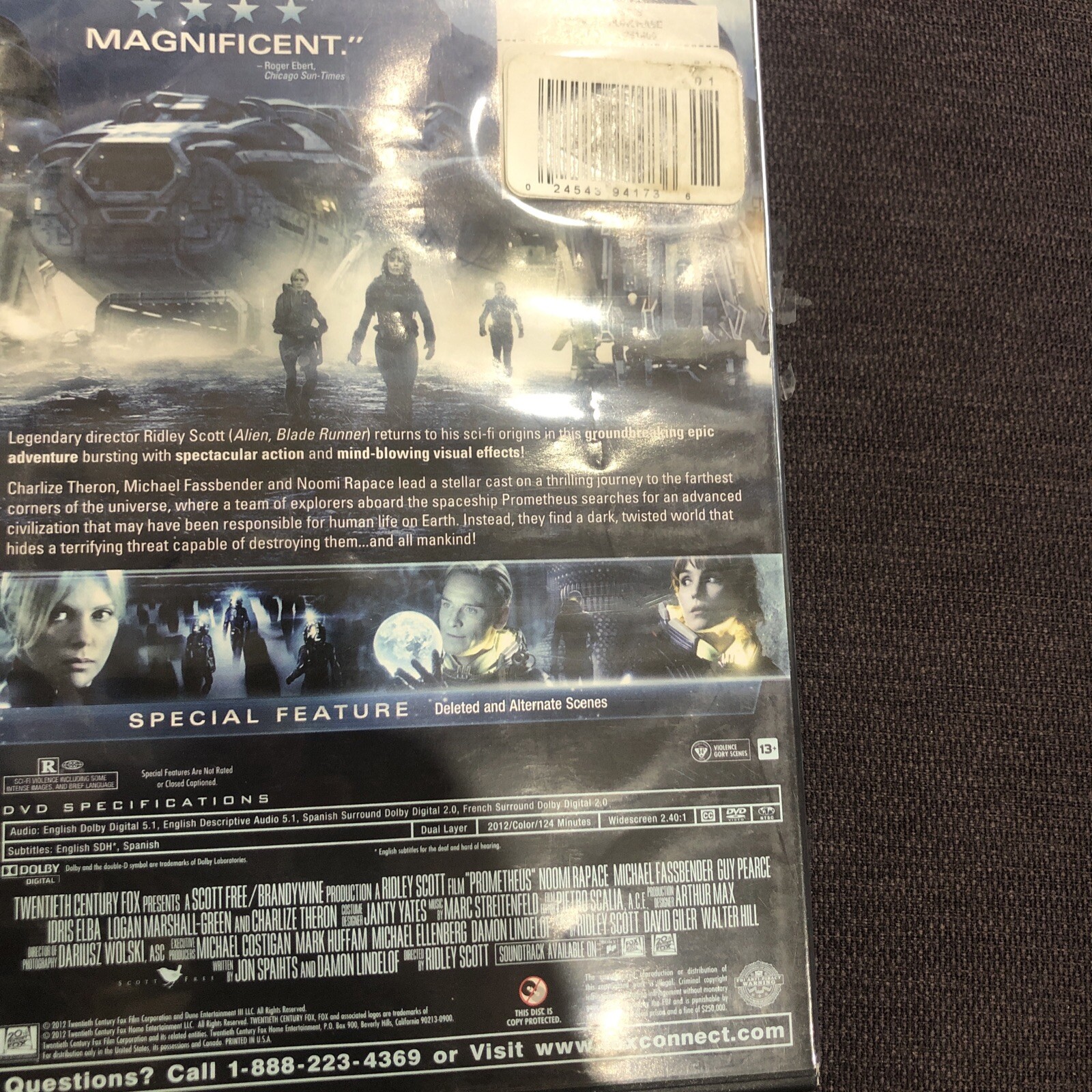 Prometheus (DVD 2012 WS) R Horror Michael Fassbender Idris Elba Guy ...