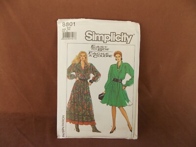 Simplicity Misses Dress Size 12 Uncut Pattern 8801 | eBay
