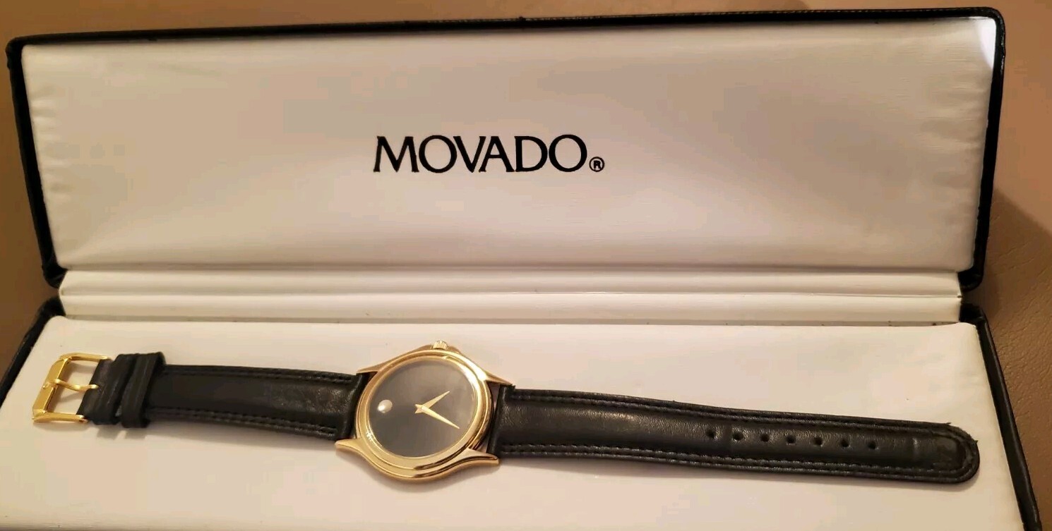 Movado Museum 87 E4 0863 Gold Tone Men's Unisex Watch Never used | eBay