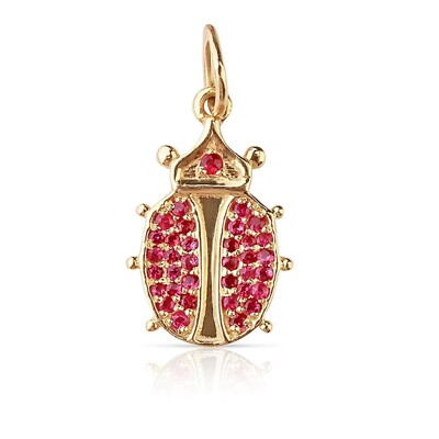 925 Sterling Silver Mini Ruby LadyBug Charm, Handmade Ladybug Silver ...