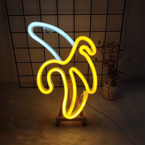 LED Banana Neon Signs Neon Lights USB/3-AA Battery Powered Banana ...