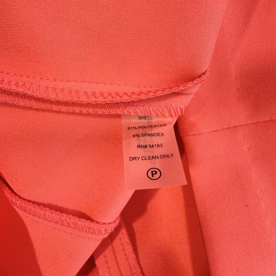 Calvin Klein Coral Scuba Knit Puff Sleeve Stretch Sheath Dress Size 4 ...