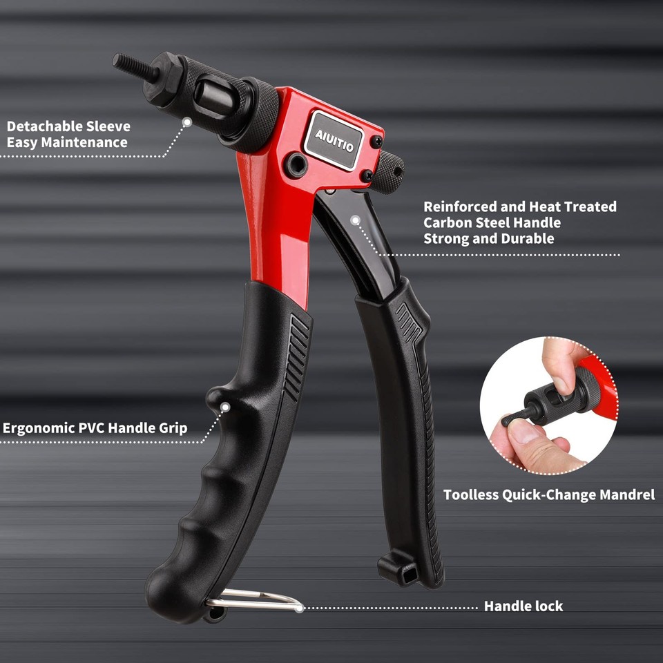 8" Rivet Nut Tool, Rivnut Tool Kit with 9 Metric and SAE Mandrels ...