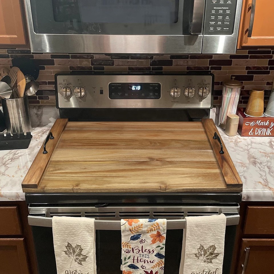 Noodle Board Stove Cover with Handles for Electric, Gas Stove Top ...