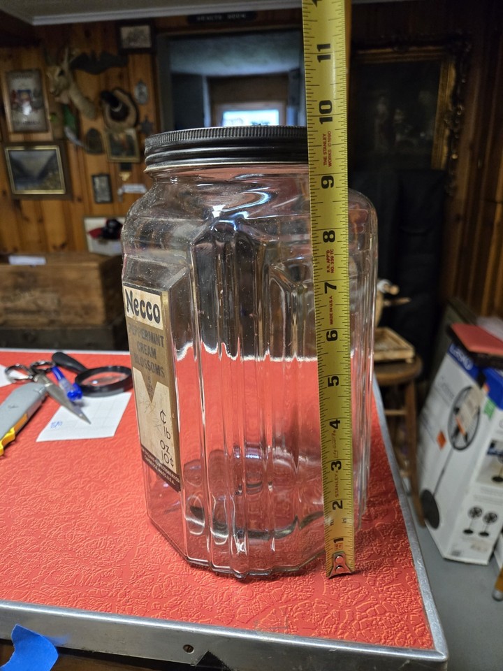 Old Vintage Art Deco NECCO Peppermint Store Display Counter Top Glass ...