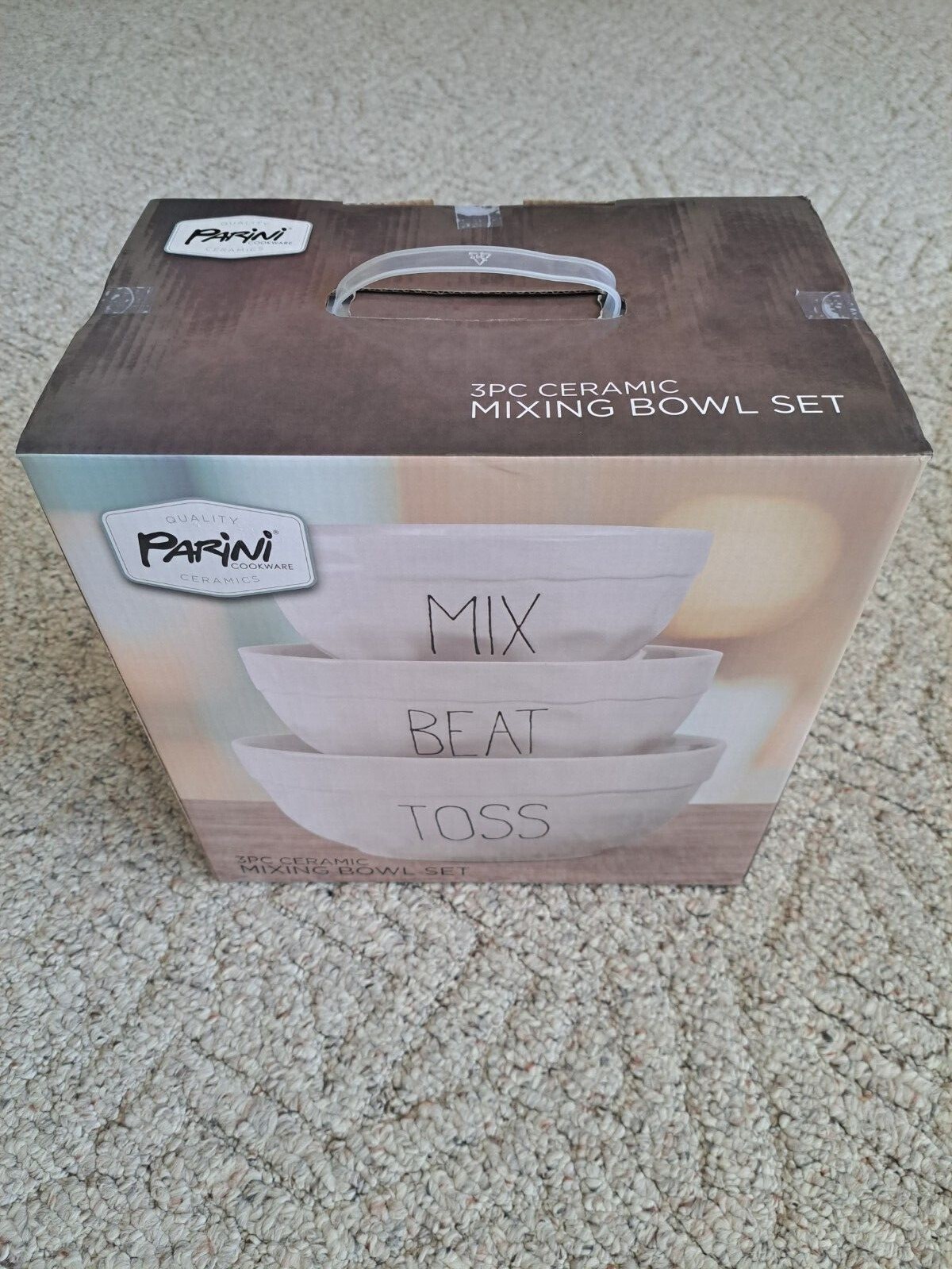 Parini Cookware 3 Piece Quality Ceramic Mixing Bowl Set Lot Mix Beat ...