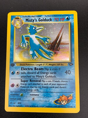 Misty's Golduck 12/132 SWIRL Holo Rare 1st Edition Gym Challenge ...