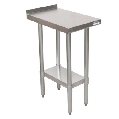18 Gauge Stainless Steel Filler Table, Galvanized Shelf 1 1/2" Riser 15 ...