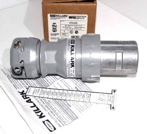 Killark VP6485 Pin and Sleeve 3 Wire 4 Pole 60A 600V Plug for sale ...