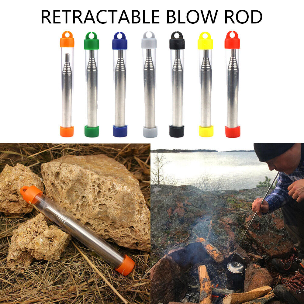 Outdoor Pocket Bellow Collapsible Fire Tools Kit Camping Survival Blow ...