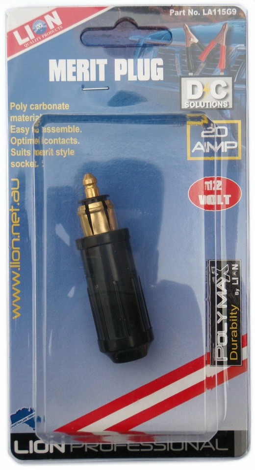Lion 12 Volt Merit Style Accessory Plug With Brass Contacts & Pin | eBay