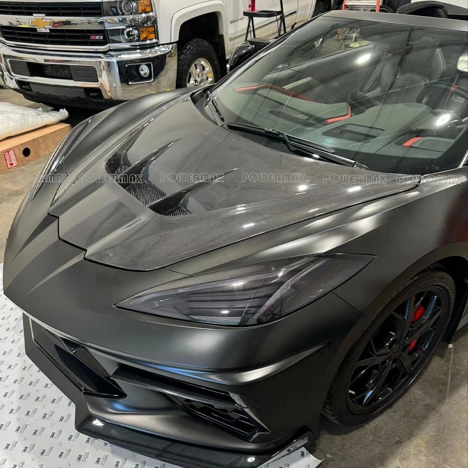 2020+ Chevrolet Corvette C8 Z06 Torch Red ZR1 Style FRP Hood Panel Fit ...