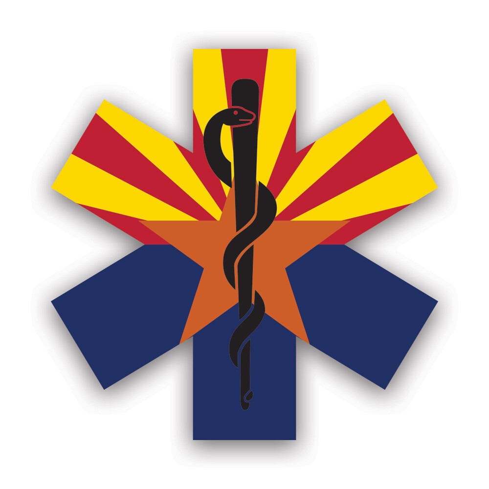 Arizona Star of Life Flag Sticker Decal - Weatherproof - ems emt ...