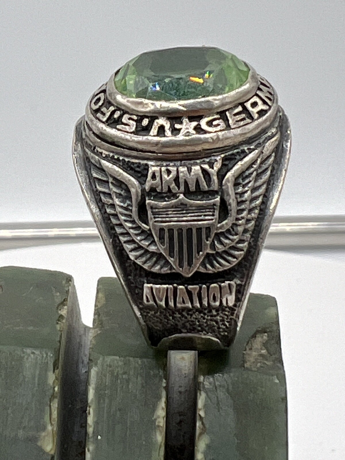 WW2 First Armored División Sterling Silver Ring - Gem