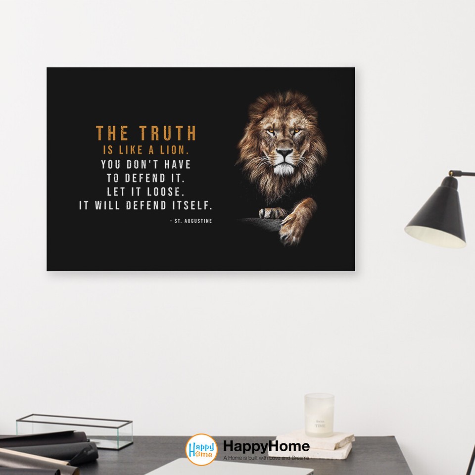 The Truth Is Like A Lion Motivational Inspiration Quote Lion Wall Art ...