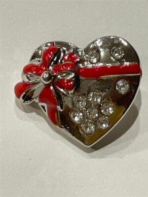Fit Ginger Snap Heart Rhinestone Red Ribbon 18mm snap KC7379 | eBay