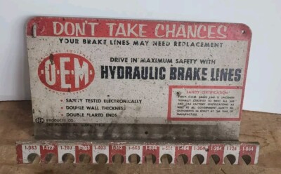 Vintage OEM Service Line Brake Lines Wall Display Rack Garage Art Man ...