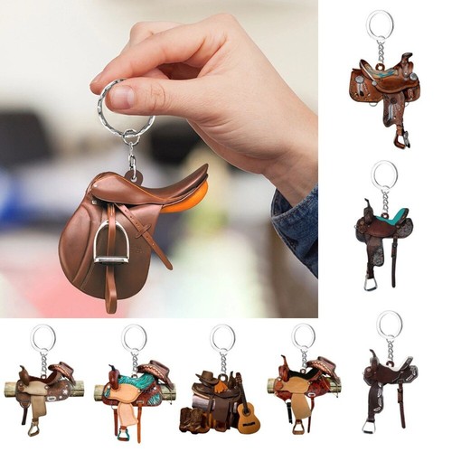 Saddle Keyring Hanging Decoration Horse Saddle Keychain Acrylic ...