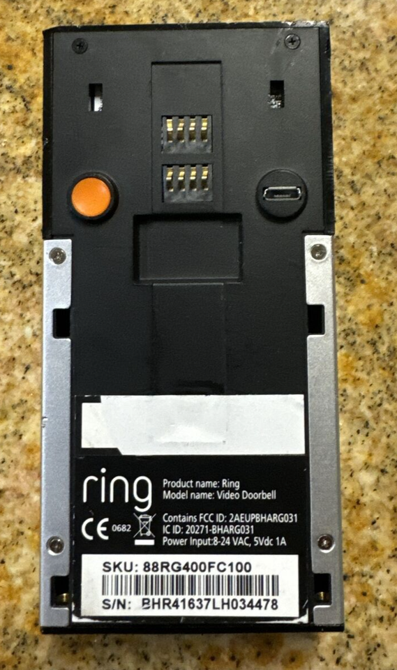 Ring Video Doorbell (1st Gen) Satin Nickel Wireless Rechargeable ...