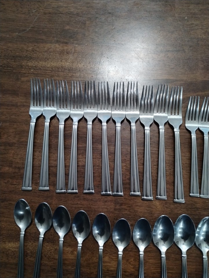 55 Pieces Lenox Lanford Flatware Stainless Silverware Flatware spoon ...