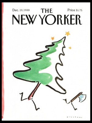 New Yorker magazine COVER ONLY Dec 19 1988 Blechman art-Christmas Tree ...